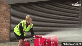 Fire Safety Training - How to use a FOAM Fire Extinguisher on Make a GIF