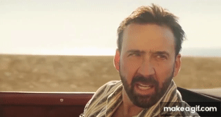 The Unbearable Weight of Massive Talent car scene on Make a GIF