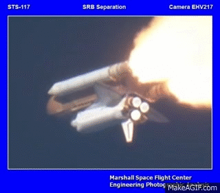 Space Shuttle Srb Separation In Flight