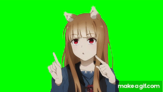 【Spice and Wolf】Holo Cute Ear Dance 【Green Screen】 on Make a GIF
