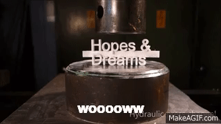 Crushing 3d-printed stuff with hydraulic press on Make a GIF
