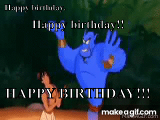 Genie wishing you a happy birthday! on Make a GIF