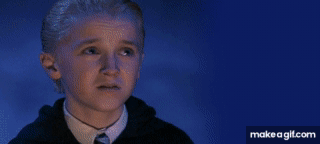 Draco Malfoy scared at Hogwarts his first year on Make a GIF