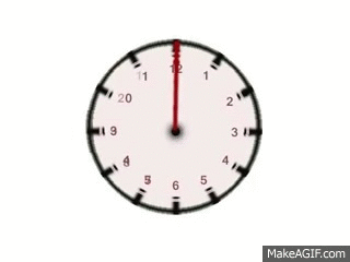 Clock moving normally (12 frames; no frames blacked out) on Make a GIF