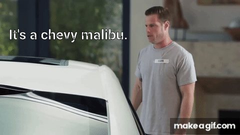Real People chevy Malibu Ad zebra corner on Make a GIF