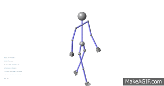 Simple walking skeleton keyframe animation on Make a GIF