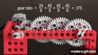 Making a GOOGOL:1 Reduction with Lego Gears on Make a GIF