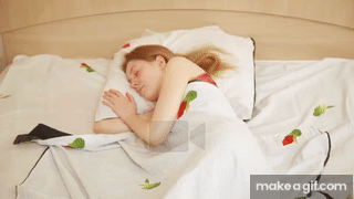 Young sleeping woman. Fast motion effect. Morning bright light. on Make ...