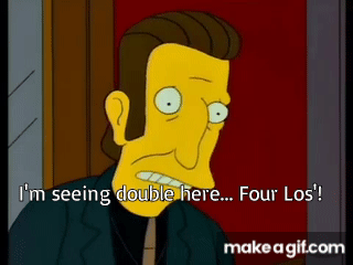 I'm seeing double here, four Krusty's! on Make a GIF