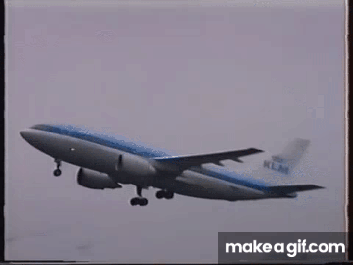 Schiphol Amsterdam 1995 : KLM Airbus A310 on Make a GIF