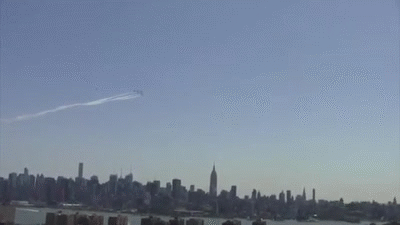 Hoboken Flyby - US Air Force Thunderbirds - NYC on Make a GIF