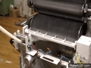 Wool carding on the Carolina Carder at NCTTC on Make a GIF