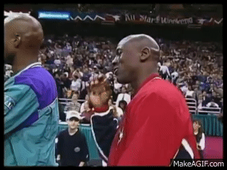 Shaquille O'Neal monster dunk over Robinson in 96 All Star Game on Make ...