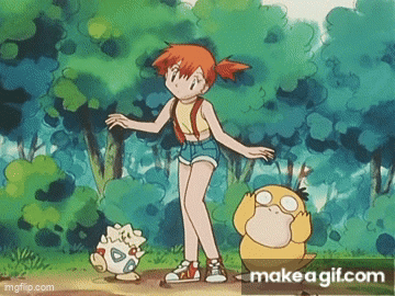 Pokemon - Misty, Togepi, and Psyduck on Make a GIF