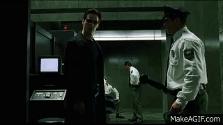 The Matrix: Lobby Shootout on Make a GIF