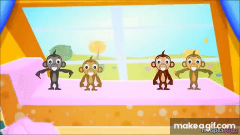 Five Little Monkeys Song | HooplaKidz Nursery Rhymes & Kids Songs on ...