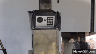 Hydraulic Press Crushing a Safe Deposit-Box on Make a GIF