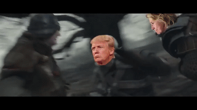 Trump killing monsters on Make a GIF