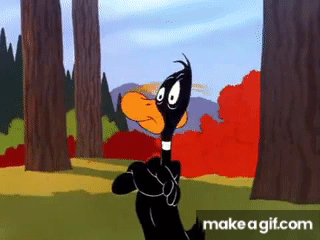 Looney Tunes: Daffy Gets Blasted - 17 times! on Make a GIF
