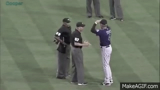 MLB Umpires are "throwing" an ejection party. on Make a GIF