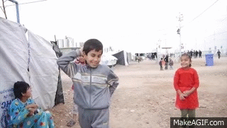 Happy - Pharrell Williams Syrian refugees at Darasakran refugee camp in ...