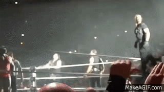 ROMAN REIGNS FALLS DURING ENTRANCE = BOTCH FREAK on Make a GIF