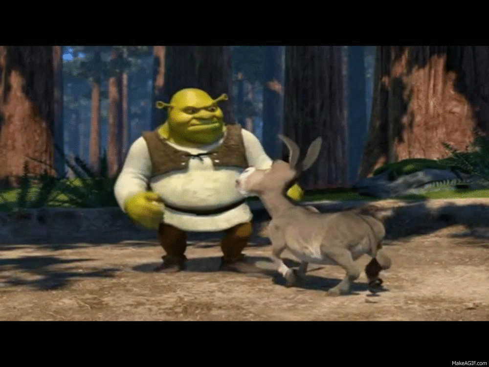 Shrek puches donkey on Make a GIF