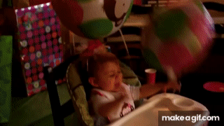 Baby first birthday cake (very funny eating) on Make a GIF