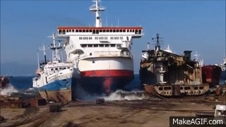 TOP 5 SHIPS CRASHING INTO SHORE on Make a GIF