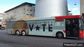 Donald Trump bus Commercial in Copenhagen Denmark. on Make a GIF