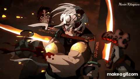 Tengen Vs Gyutaro Full Fight || Demon Slayer [4K] on Make a GIF