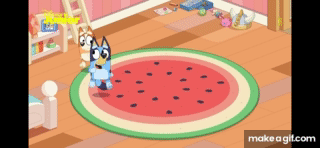 Bluey and bingo running on Make a GIF