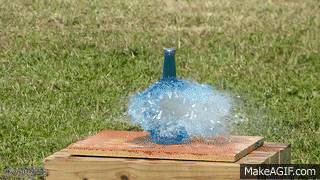 Airguns Shooting Glass Bottles in Slow Motion on Make a GIF