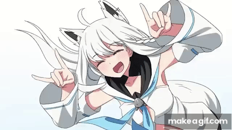 【Shirakami Fubuki】Konban Kitsune~ (1 Hour Version)【Animated】 on Make a GIF