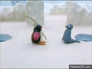 Pingu goes fishing on Make a GIF