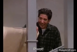 Friends Bloopers: Sing along, Pivot... on Make a GIF