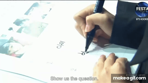 Bts writing on Make a GIF