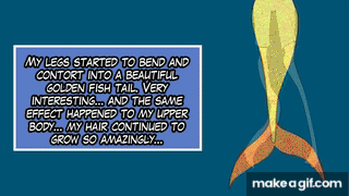 Coney Island Mermaid TG Transformation! COMIC + ANIMATION on Make a GIF