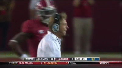 Saban Angry After False Start on Make a GIF