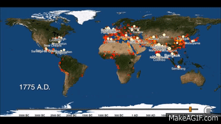 The History of Urbanization, 3700 BC - 2000 AD on Make a GIF