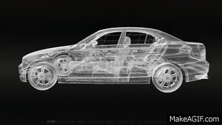 Car 3D Wire Frame - motion graphics element on Make a GIF