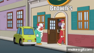 Family guy - Dozens of Clowns, One Small Green Car on Make a GIF