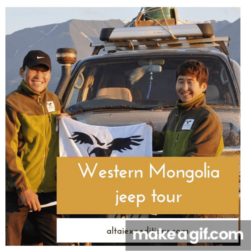 Western Mongolia jeep tour on Make a GIF