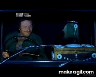 The Mighty Boosh: Hitcher - Hitch-Hiker Thumb Scene on Make a GIF