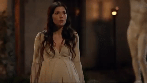 Hatice Sultan white pregnancy dress gif on Make a GIF