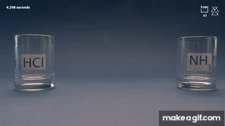 HCl+NH3=NH4Cl - Ammonium chloride smoke under 100,000,000x microscope ...
