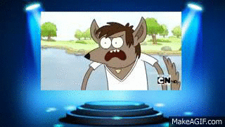 Chad punching Rigby on Make a GIF