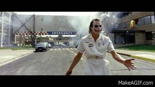 The Dark Knight: Joker blows up the hospital. on Make a GIF