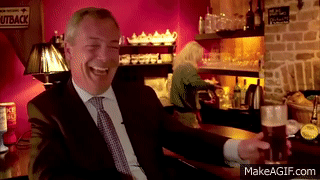 Laughing Nigel Farage on Make a GIF