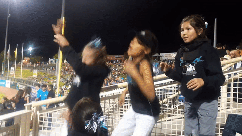 Little Girls Dancing At ABQ Isotopes Game on Make a GIF